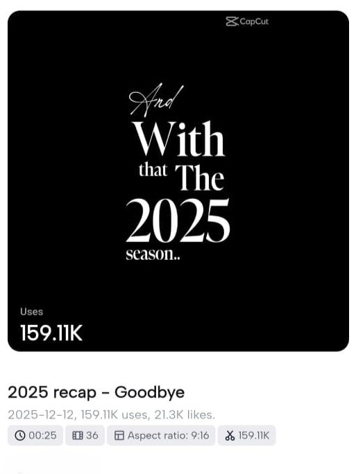 2025 Recap Capcut Template Link (100% Working)